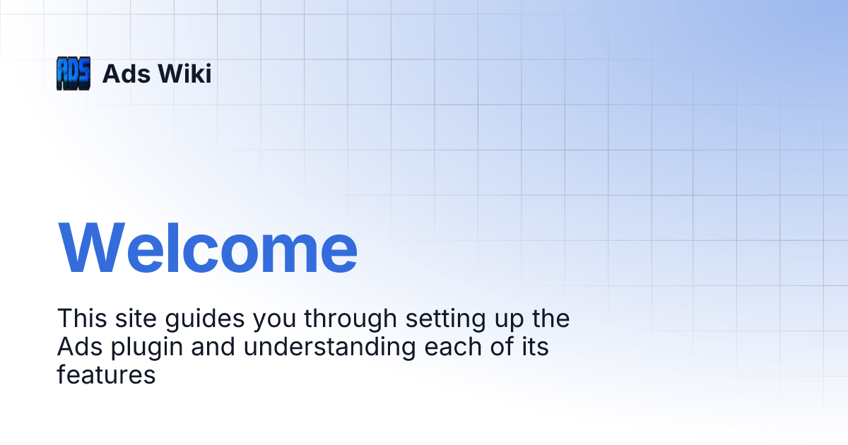 Welcome | Ads Wiki
